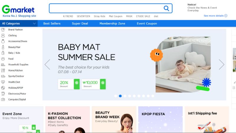 Top list 10+ trang thương mại điện tử Hàn Quốc uy tín 2024